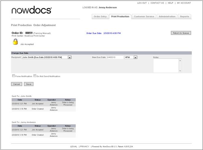 Change an Order Due Date